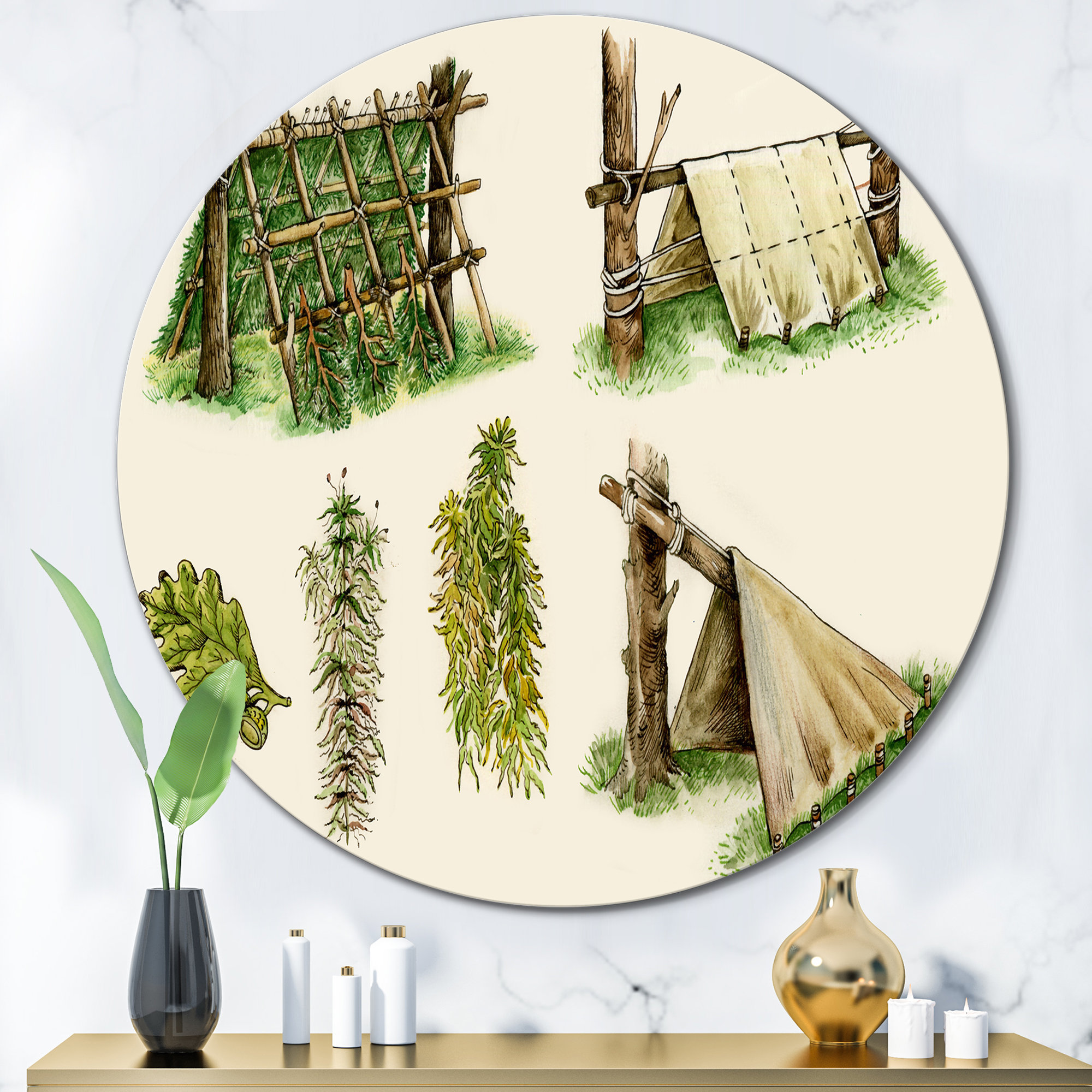 Red Barrel Studio Nature Survival Shelters - Classic Metal Circle Wall ...