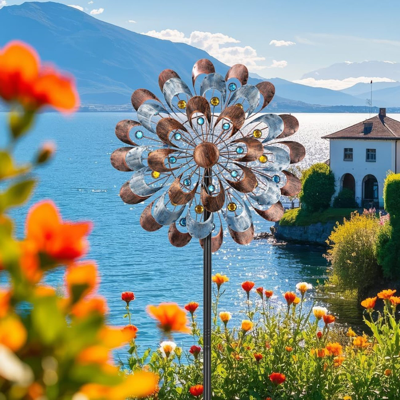 Dakota Fields Wind Spinner Outdoor 20" Dia Large Metal Windmills With ...