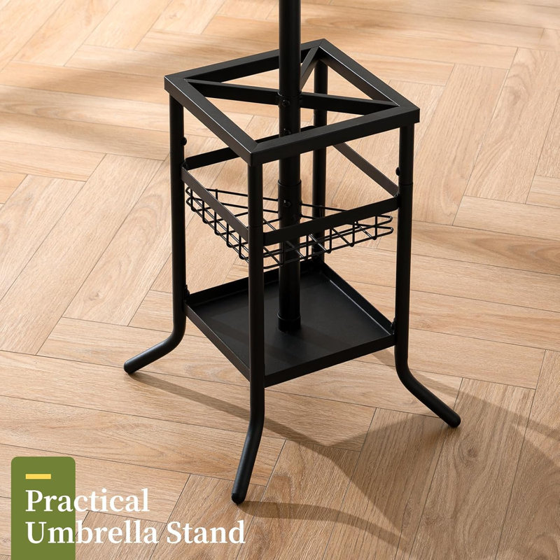 Latitude Run® Coat Rack Freestanding, Coat Tree With Umbrella Holder ...