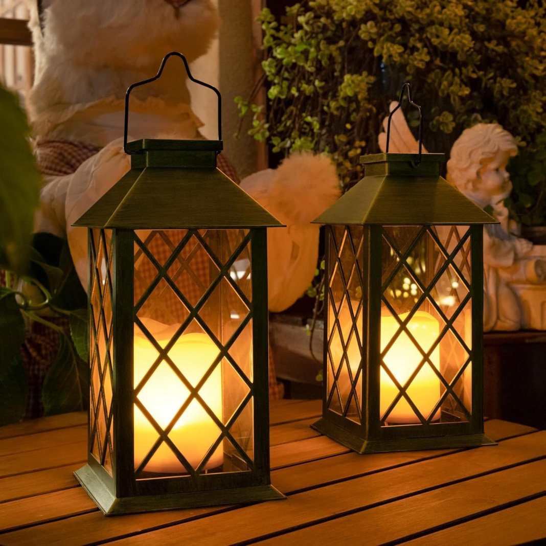 RELPOX 14" Solar Lanterns Outdoor Waterproof | Wayfair