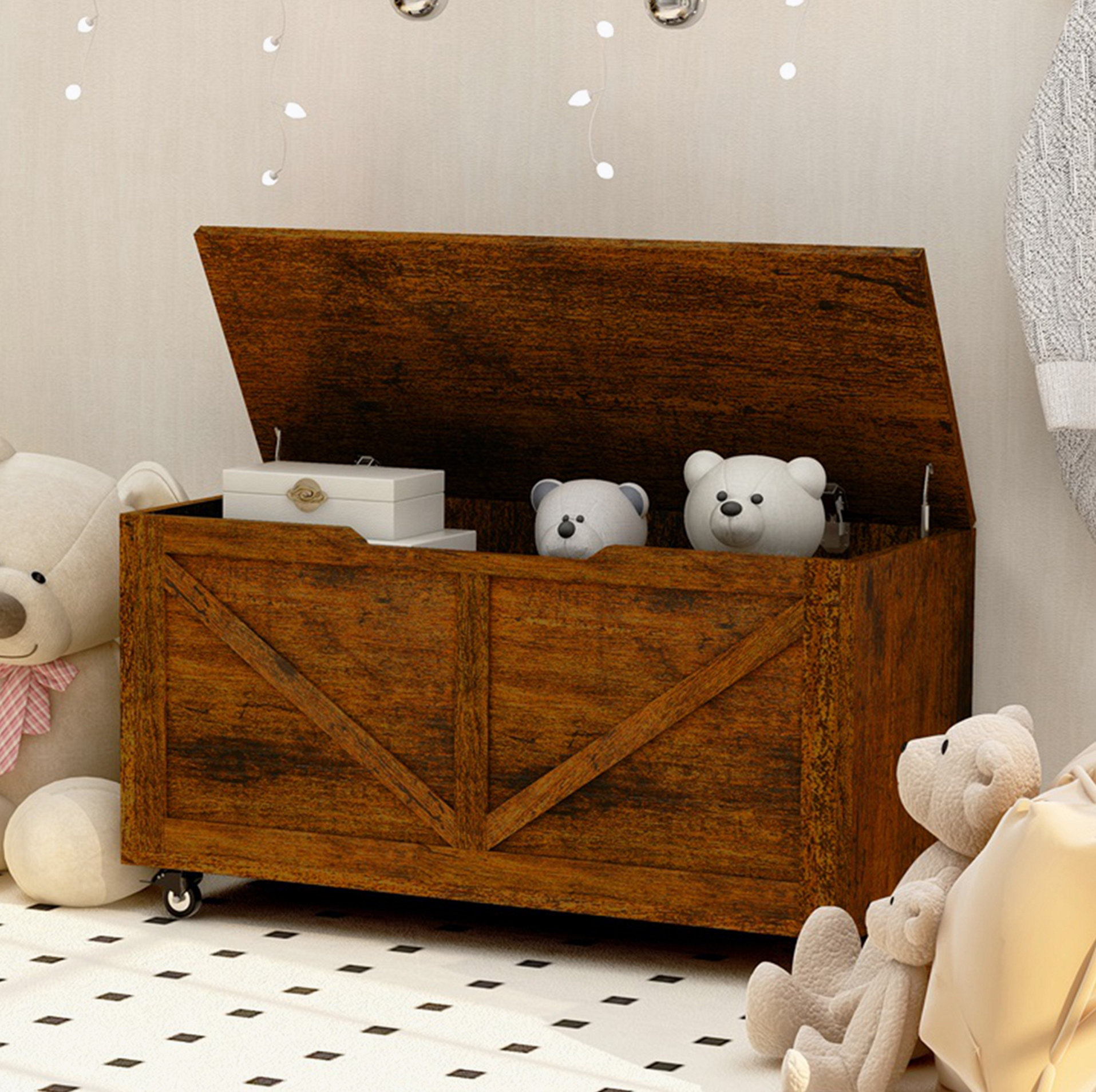 Millwood Pines Storage Chest, Storage Trunk on Wheels with Brakes | Wayfair