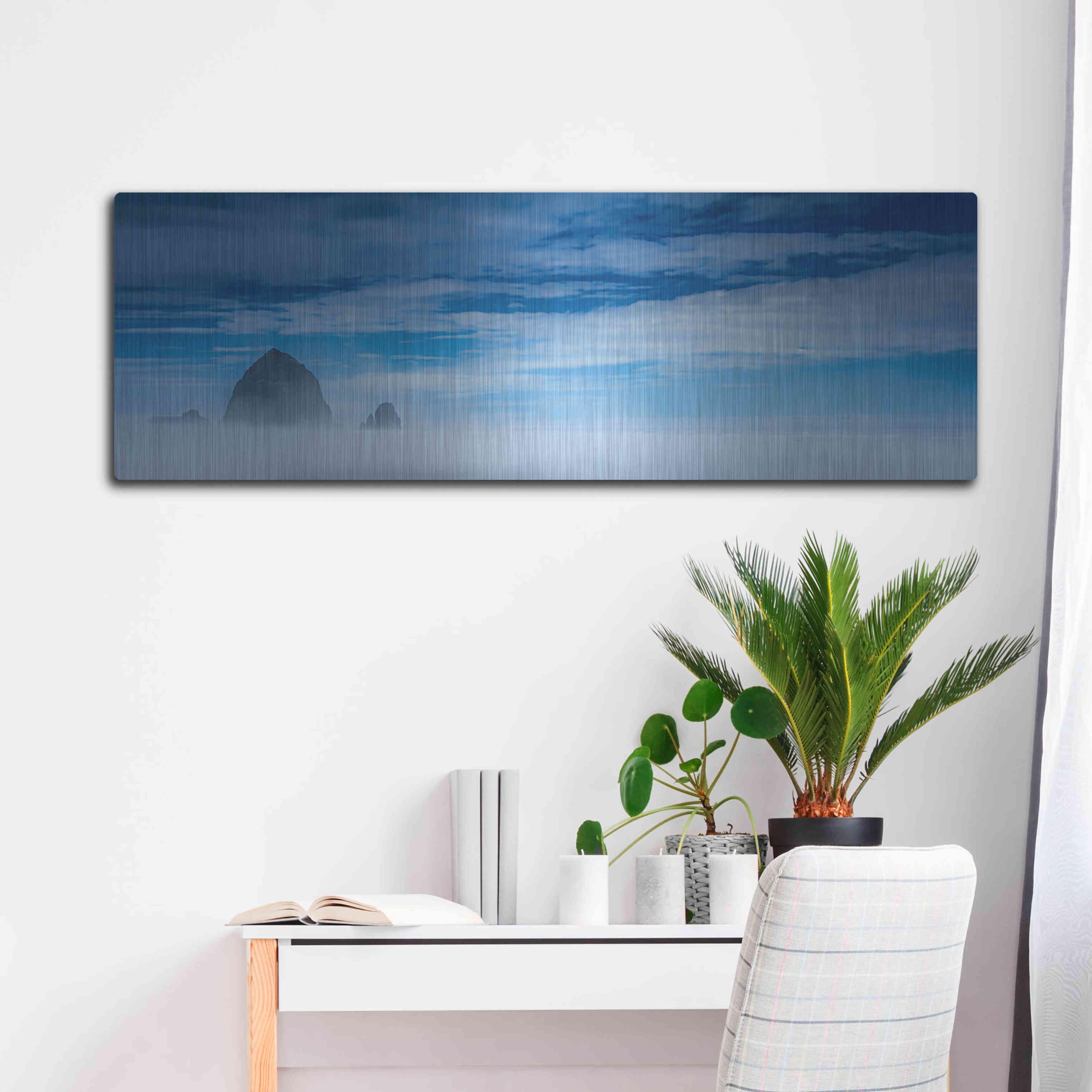 Luxe Metal Art 'Haystack Rock In The Mist' By Do " Haystack Rock In The ...