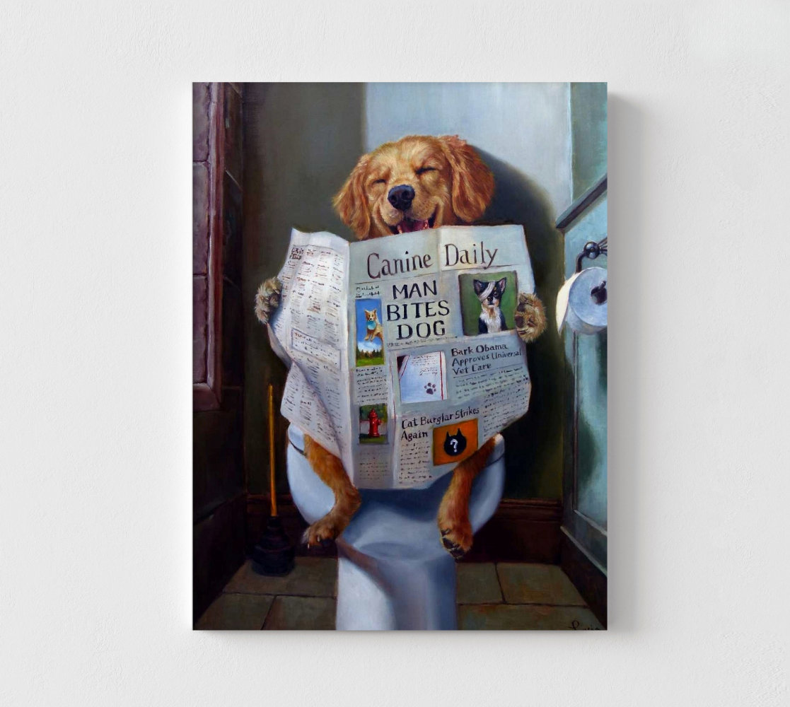 WeFrameArt Dog Gone Funny By Lucia Heffernan, Golden Retriever Poster ...