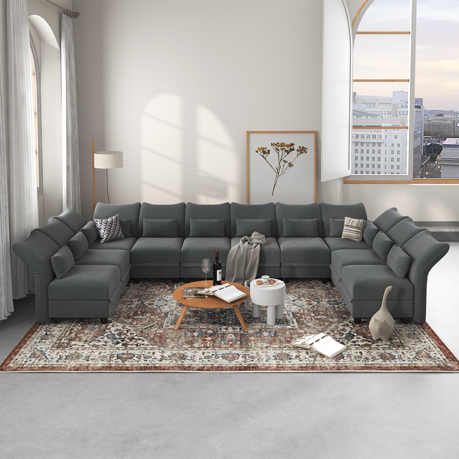 Hokku Designs Brodderick 10 - Piece Upholstered Sectional | Wayfair