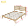George Oliver Queen Size Rubber Wooden, Solid Wooden Bed With Rattan ...