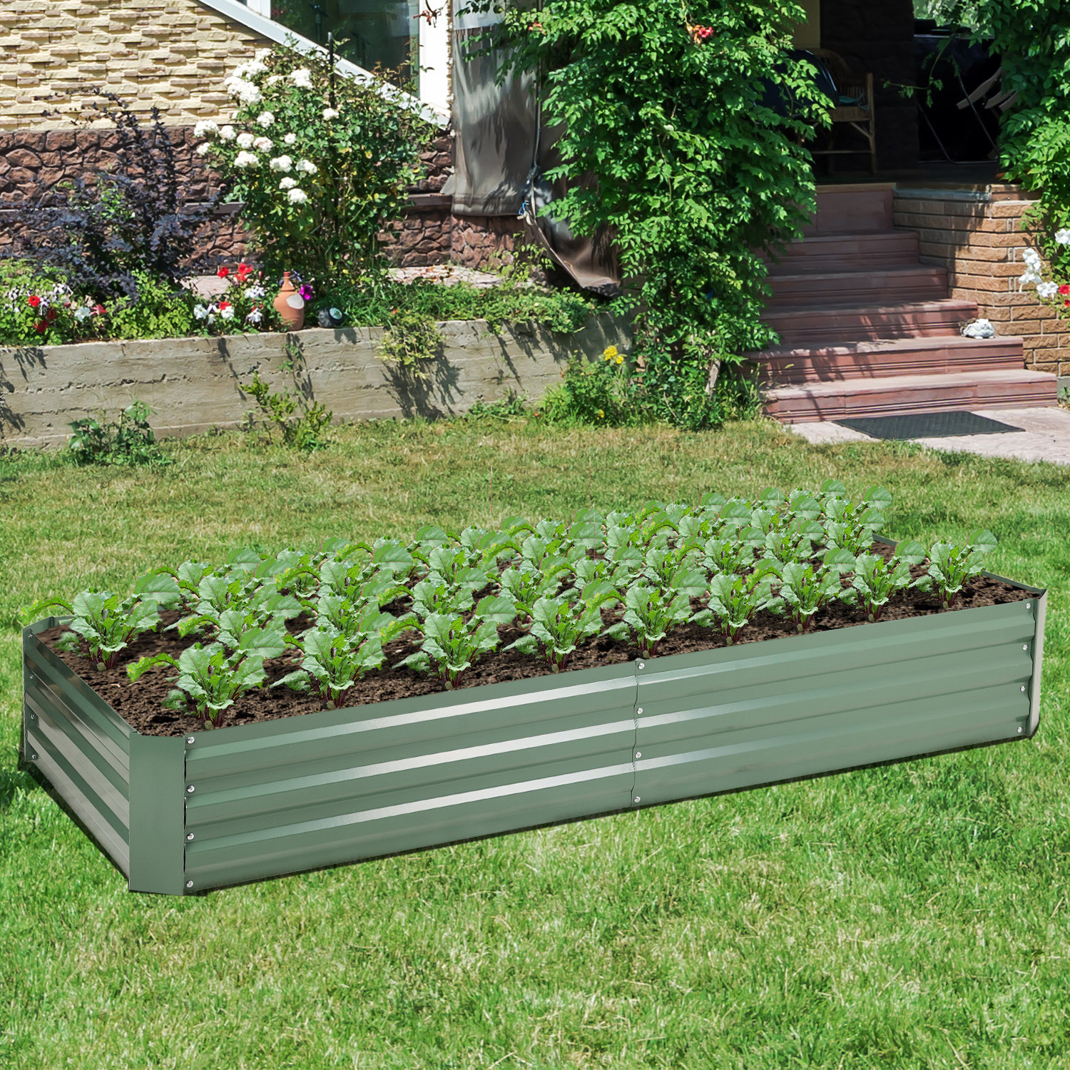 Arlmont & Co. Galvanized Steel Raised Garden Bed & Reviews | Wayfair