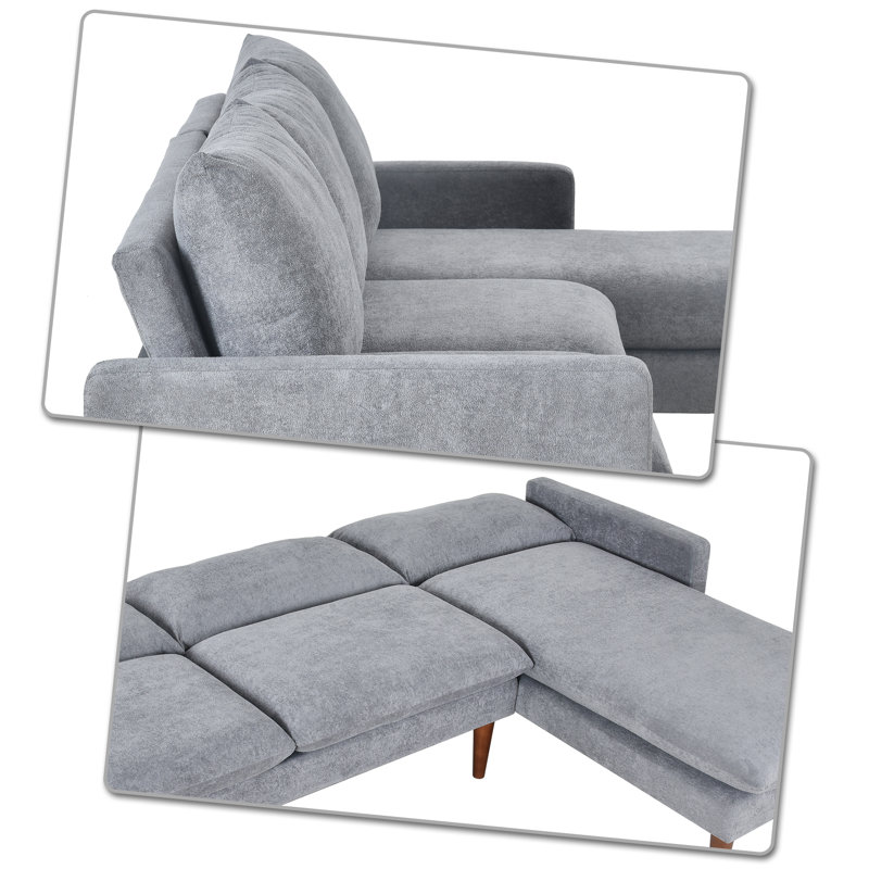 George Oliver Lyndhur Modern mid-century style Upholstered Sectional L ...