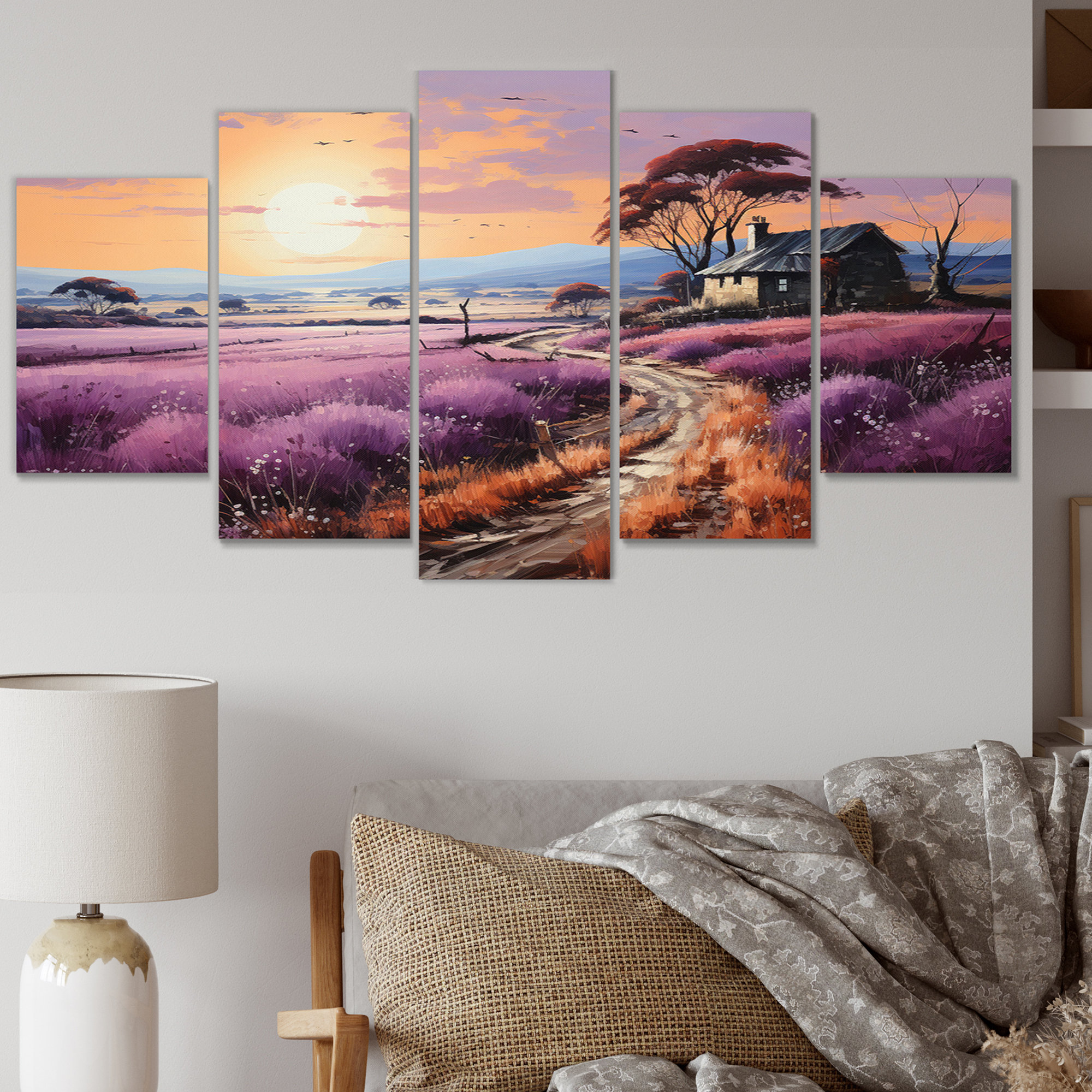 Ophelia & Co. Countryside The Violet Field I 5 Pieces | Wayfair