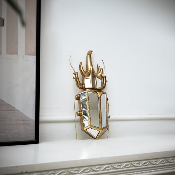 House of Hampton® Decorative Bug And Dragonfly Mirrors - Gold Resin And ...