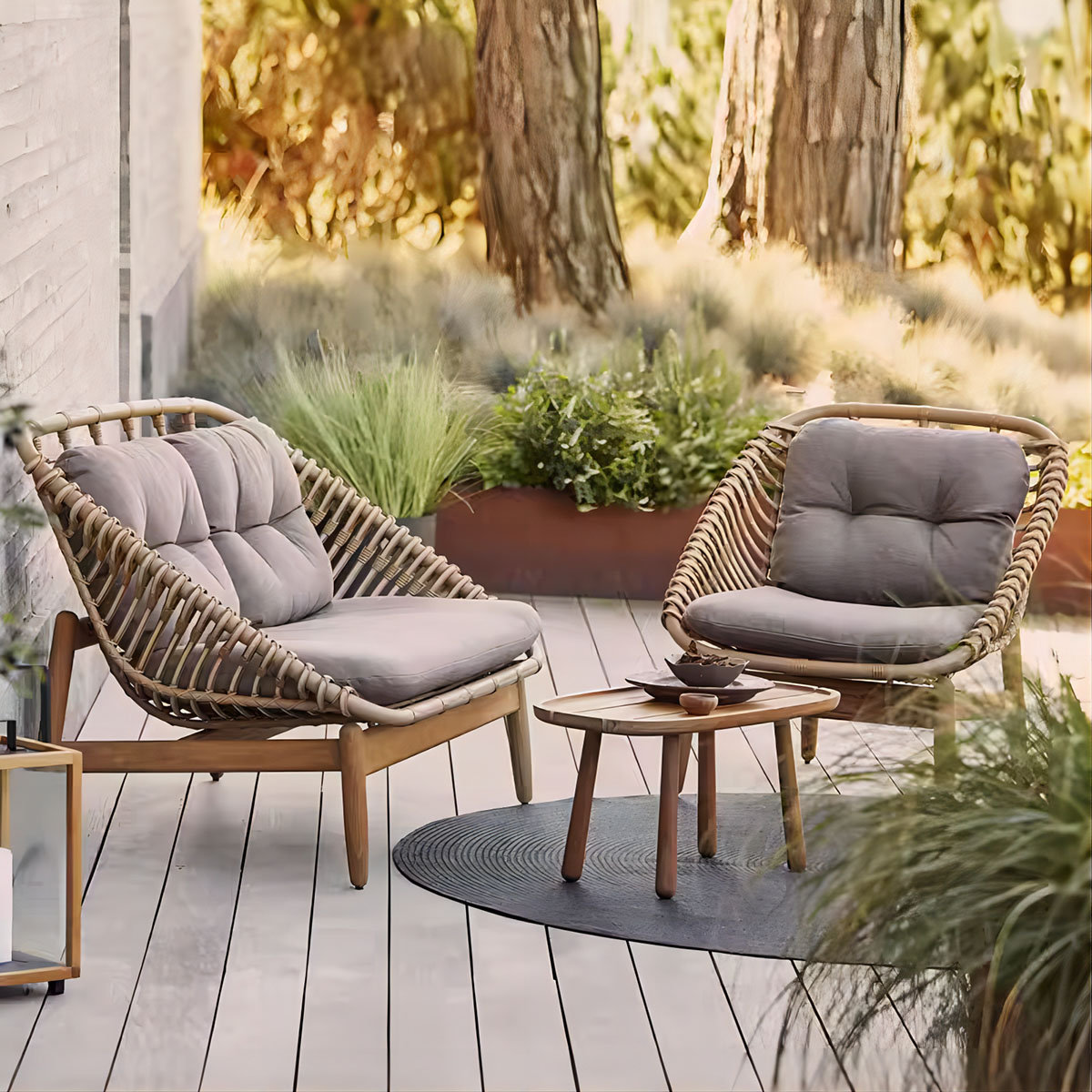 Recon Furniture Outdoor Teak Patio Chair with Cushions | Wayfair