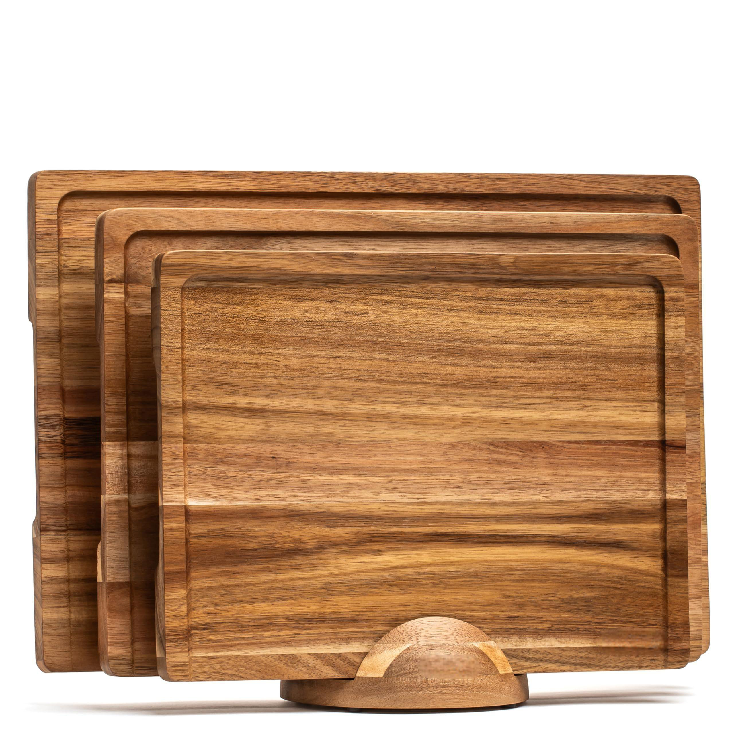 ColorLife Wood Cutting Boards For Kitchen Meal Prep & Serving, Bamboo ...