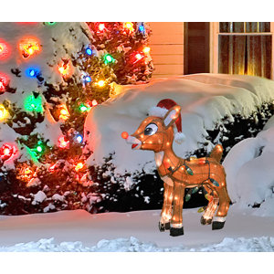 The Holiday Aisle® 24-Inch 3D Pre-Lit Rudolph with C9 Light Strand - 80 ...
