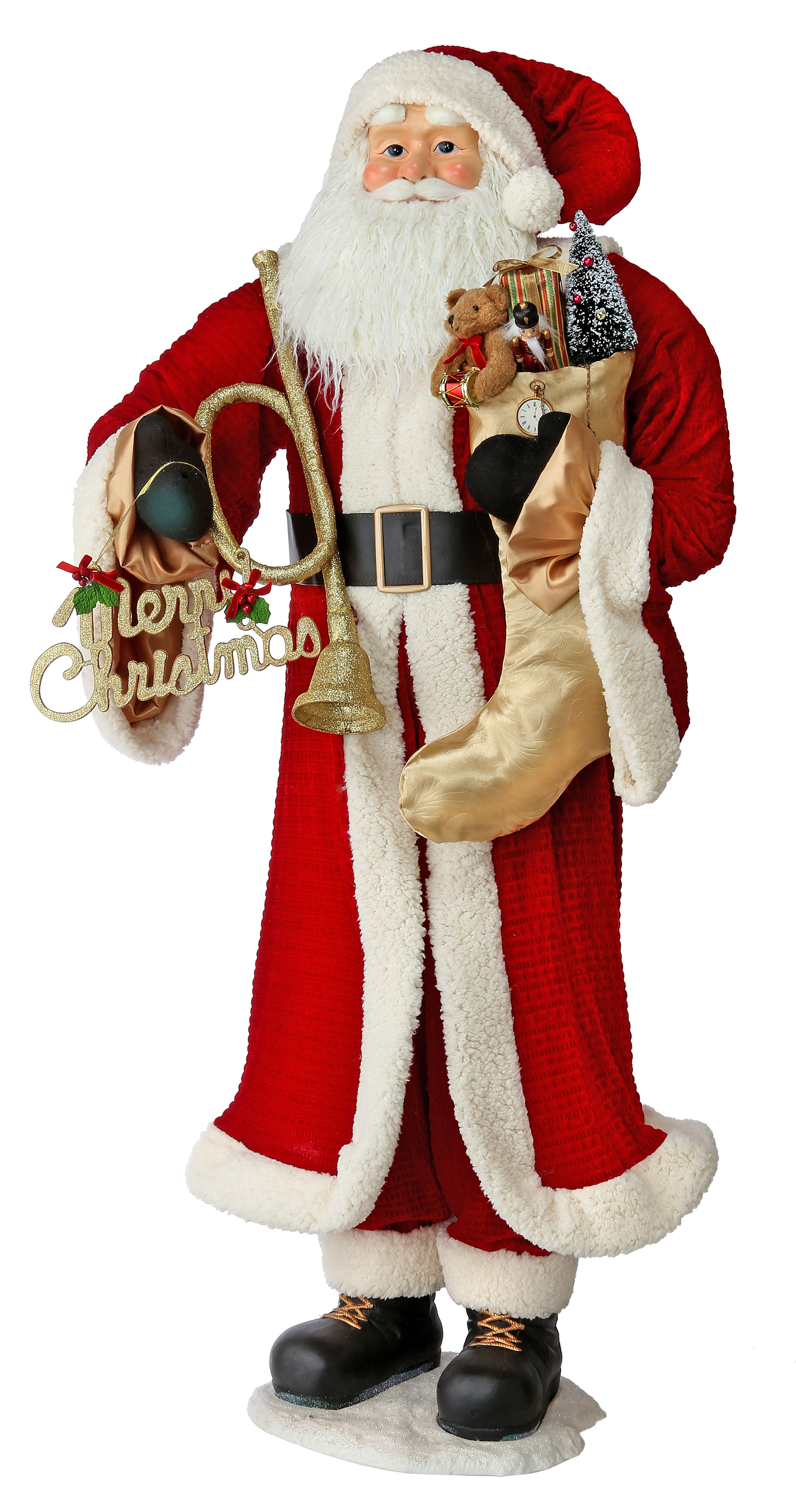 The Twillery Co. Santa Holding Wreath and Stocking - Wayfair Canada