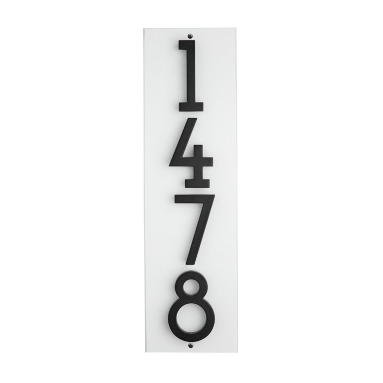 Whitehall Products Floating Stand-Off 4-Number Vertical Sign, White /W ...