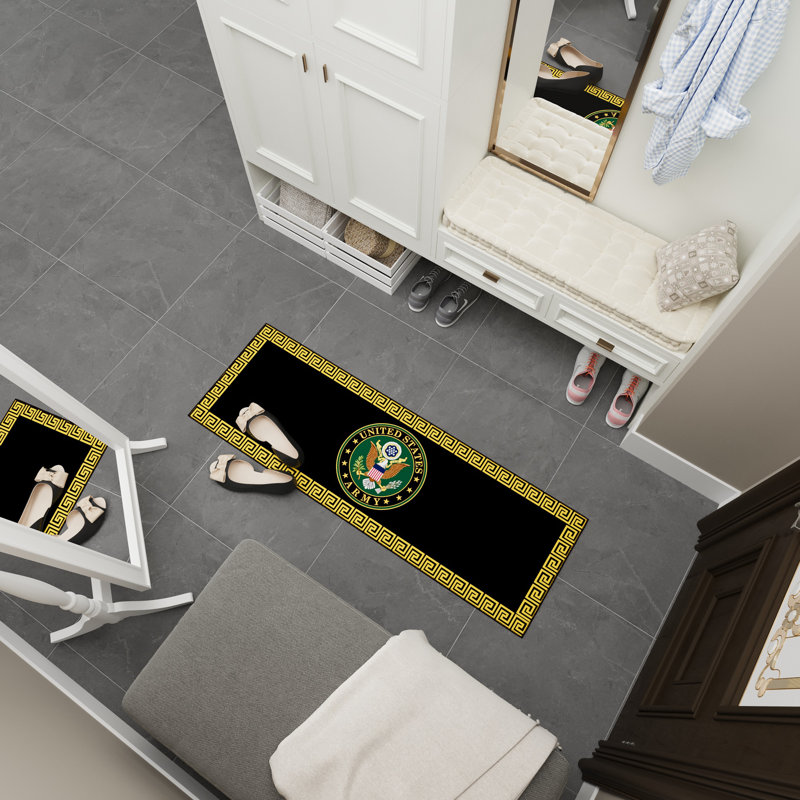 Ottomanson US ARMY Logo Area Rug Non-Slip Area Rug For Bedroom, Kitchen ...