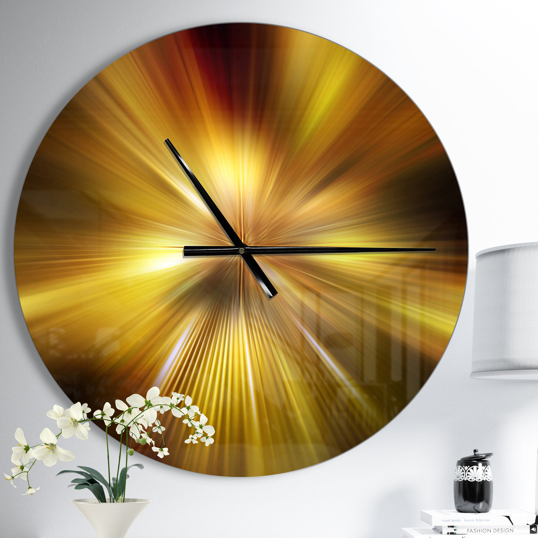Ivy Bronx Explosion of Golden Hue - Modern wall clock & Reviews ...