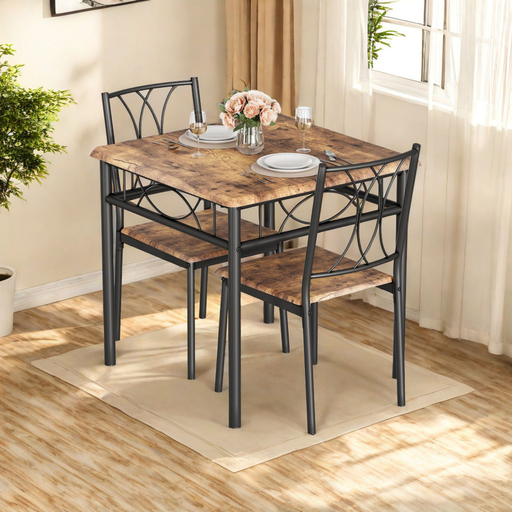 17 Stories Dining Table Set For 2, 3 Piece Kitchen Table Set For Small ...