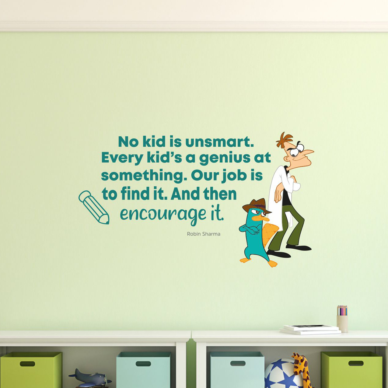 Design With Vinyl Encourage It Phineas And Ferb Quote Cartoon Quotes ...
