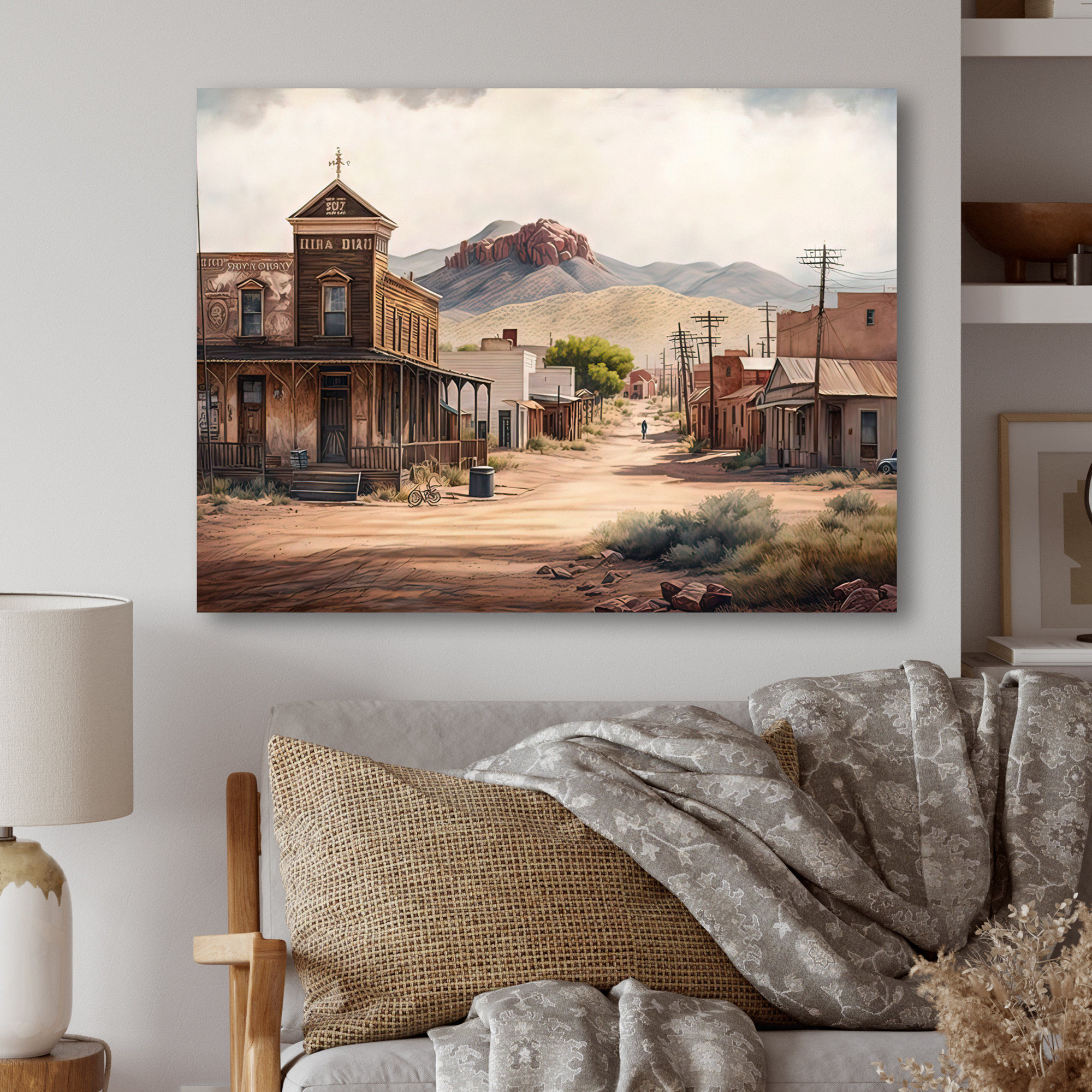 Red Barrel Studio Small Town Wild West III - Graphic Art on Canvas ...