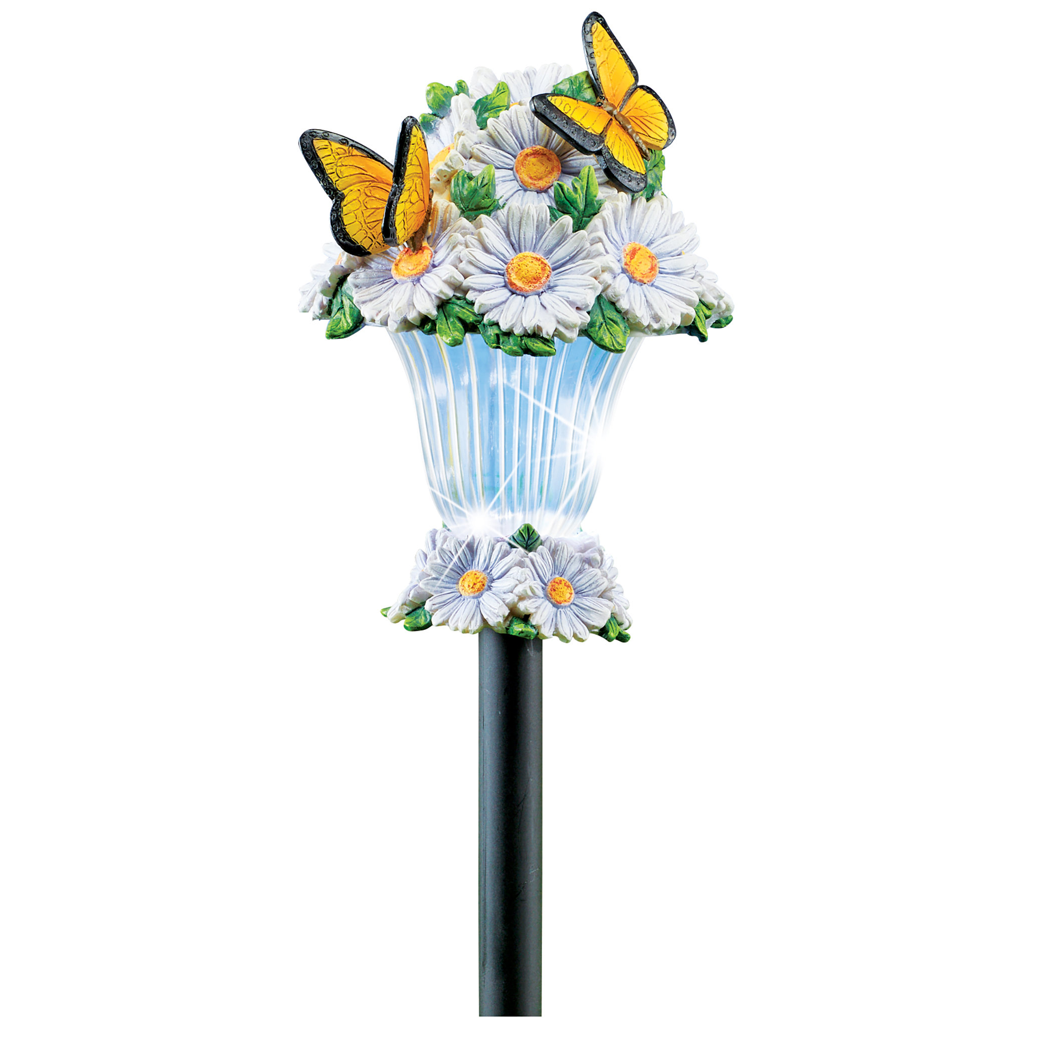 Winston Brands Solar Powered LED Lighted Lantern with Daisy and ...