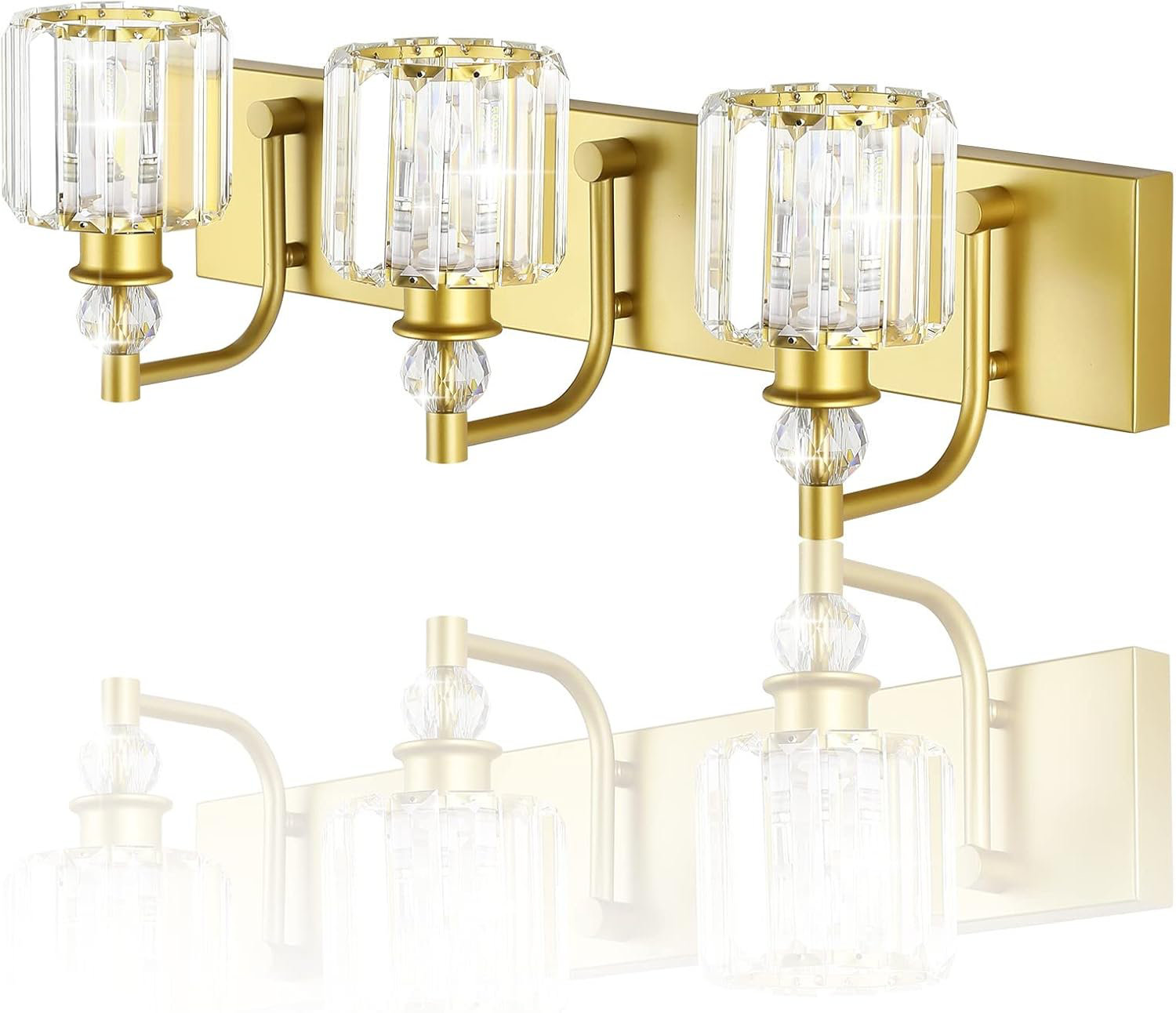 Everly Quinn Ralbay Modern Crystal Vanity Light Fixture With Finish And ...