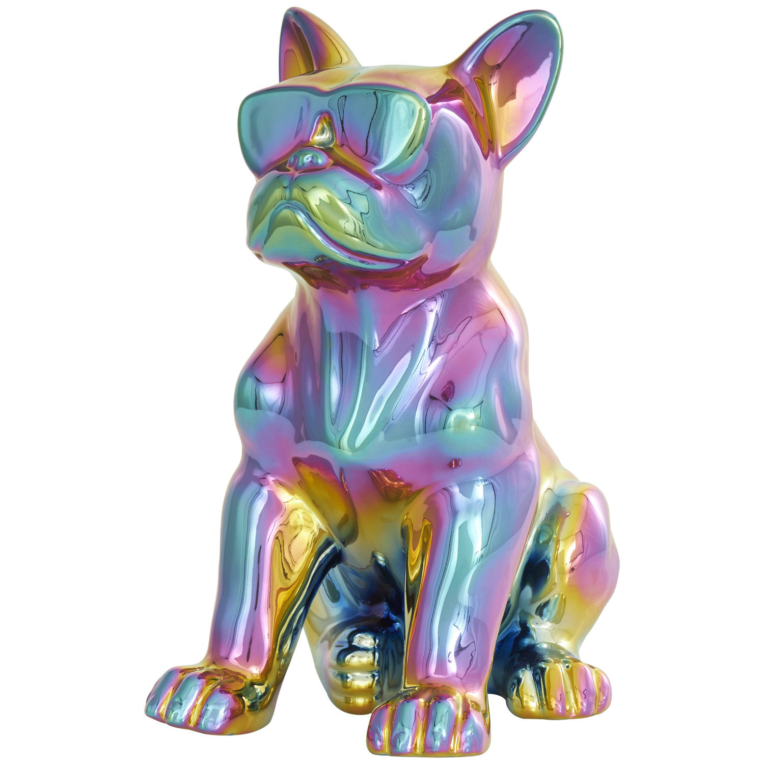 Latitude Run® Ceramic Bulldog Decorative Multi Colored Sculpture with ...
