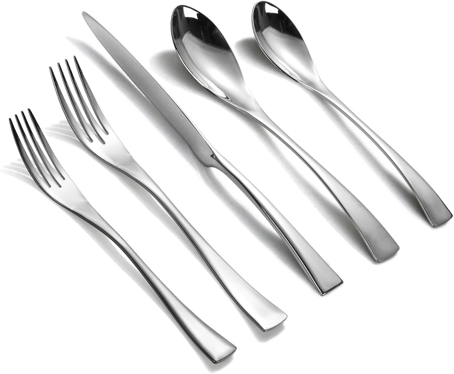 Everly Quinn 20-Piece Stainless Steel Flatware Set For 4, Heavy Duty 18 ...