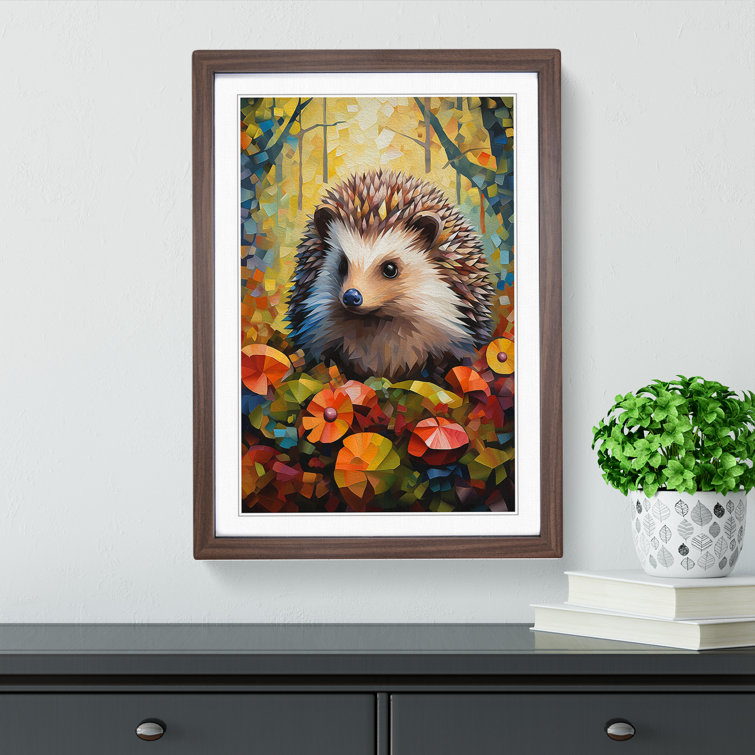 Alpen Home Hedgehog Cubism - Single Picture Frame Art Prints on Wood ...