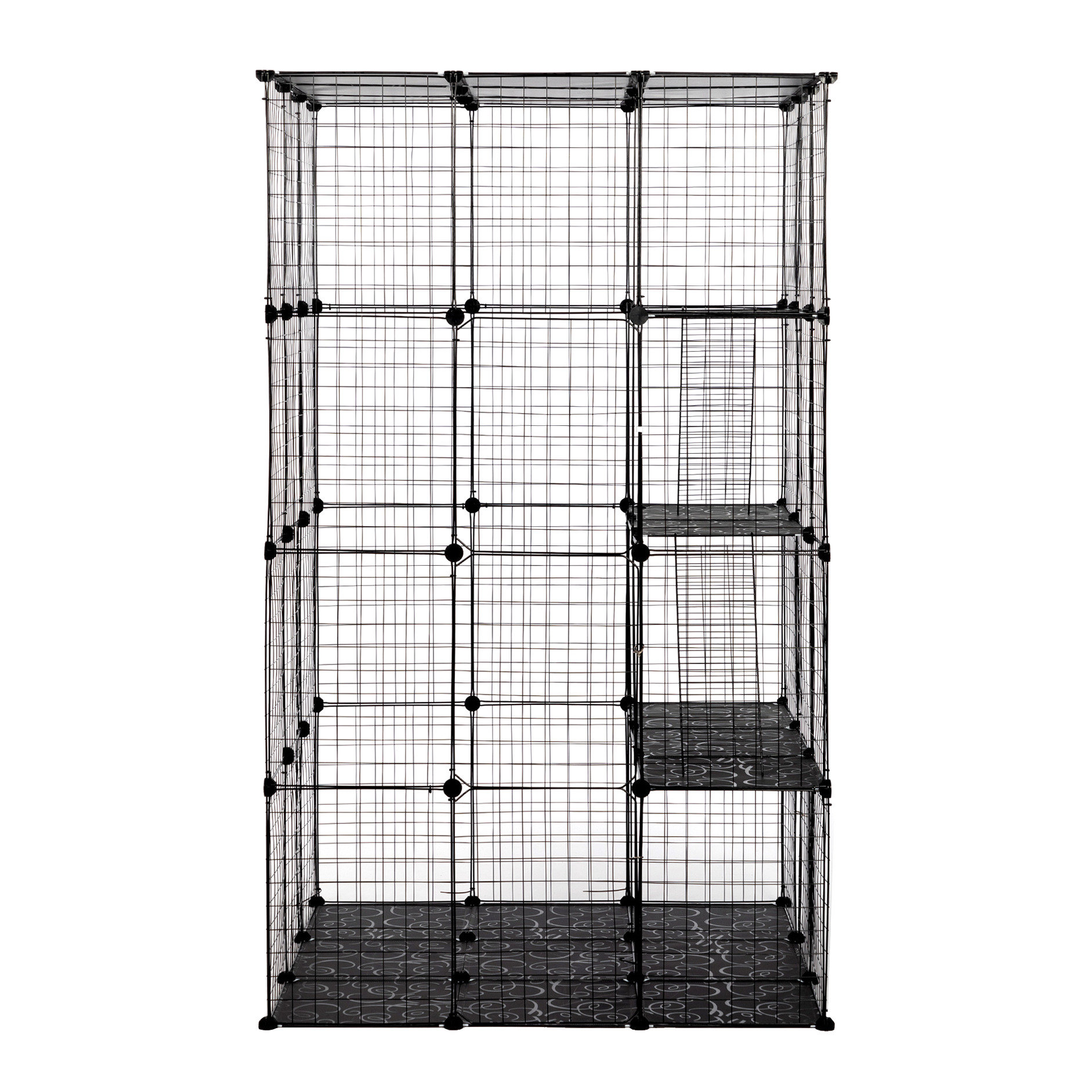 Brayden Studio® Large 3 Cat Cage With 3 Platforms, 4 Doors & Ramp ...
