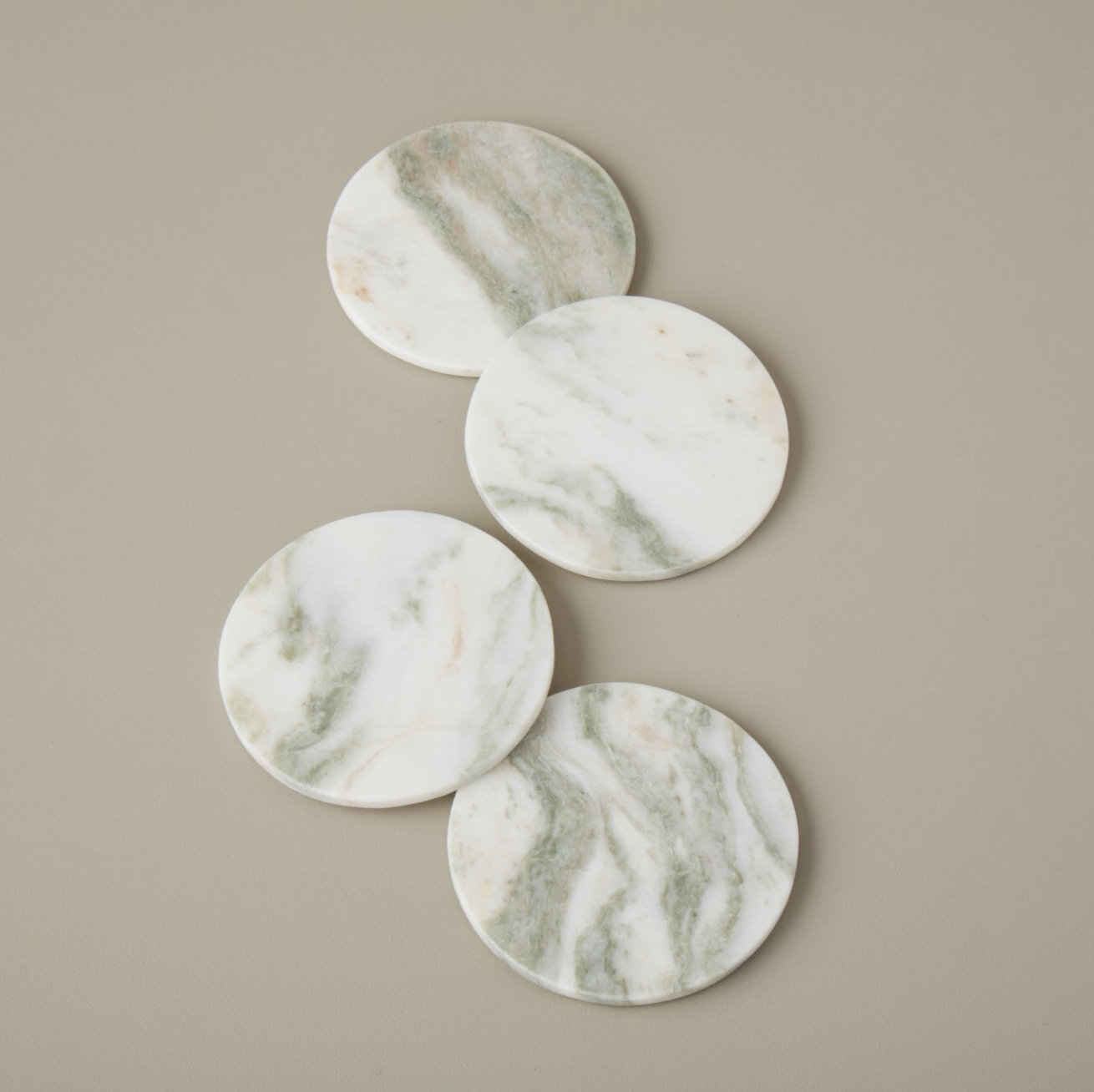 Wrought Studio™ Green Tones Onyx Round Coasters, Set Of 4 | Wayfair