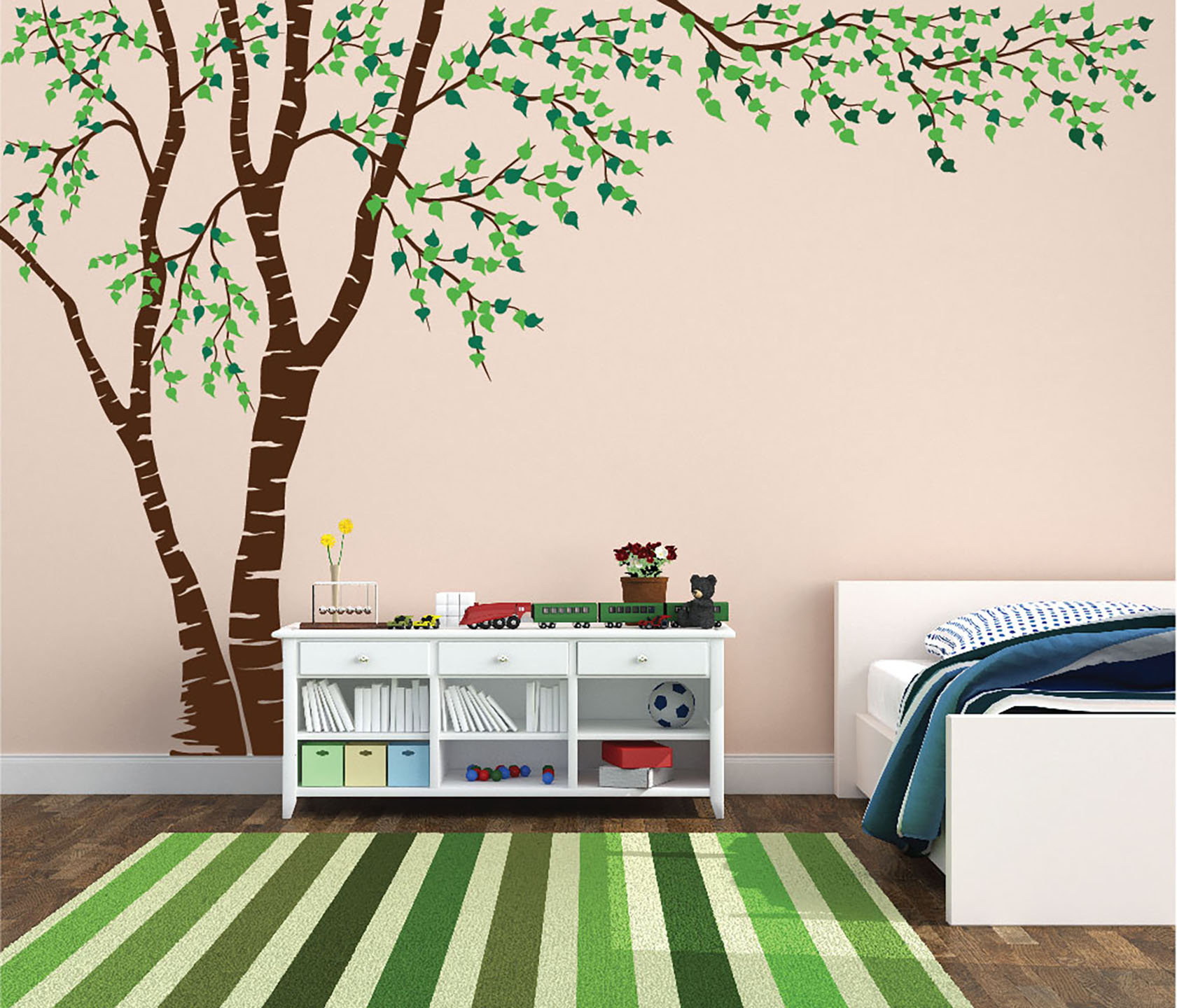 Harriet Bee Birch Tree Forest Blowing Leaves Vinyl Wall Decal & Reviews ...
