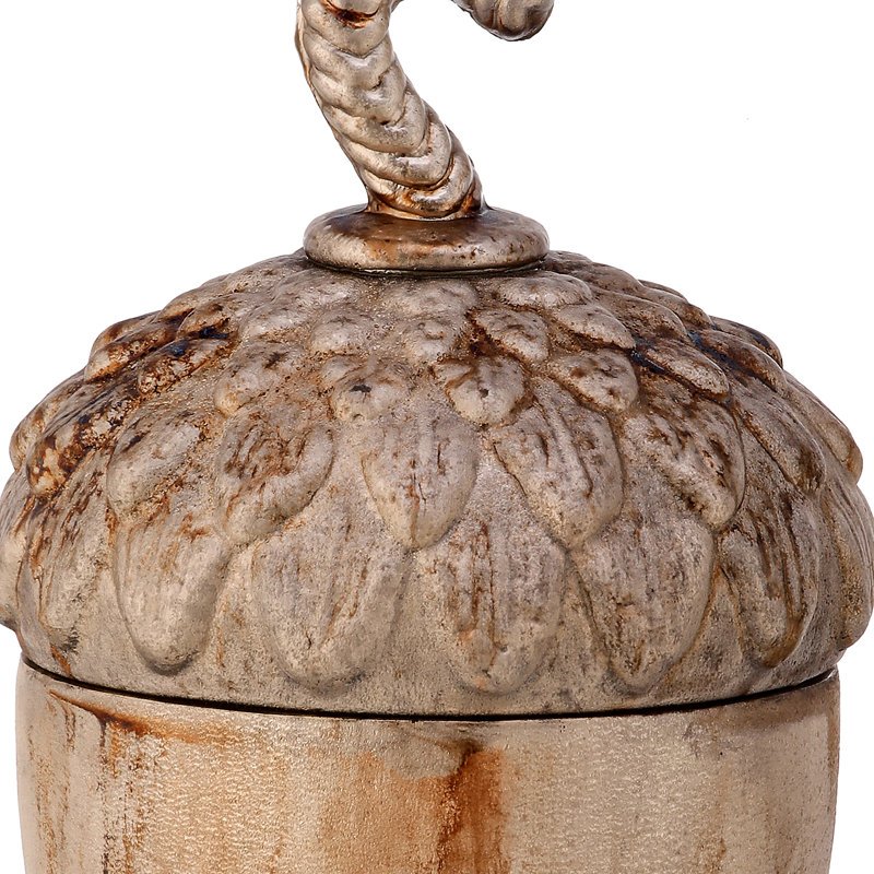 The Holiday Aisle® 6" Burnt Champagne Acorn Pot with Lid | Wayfair