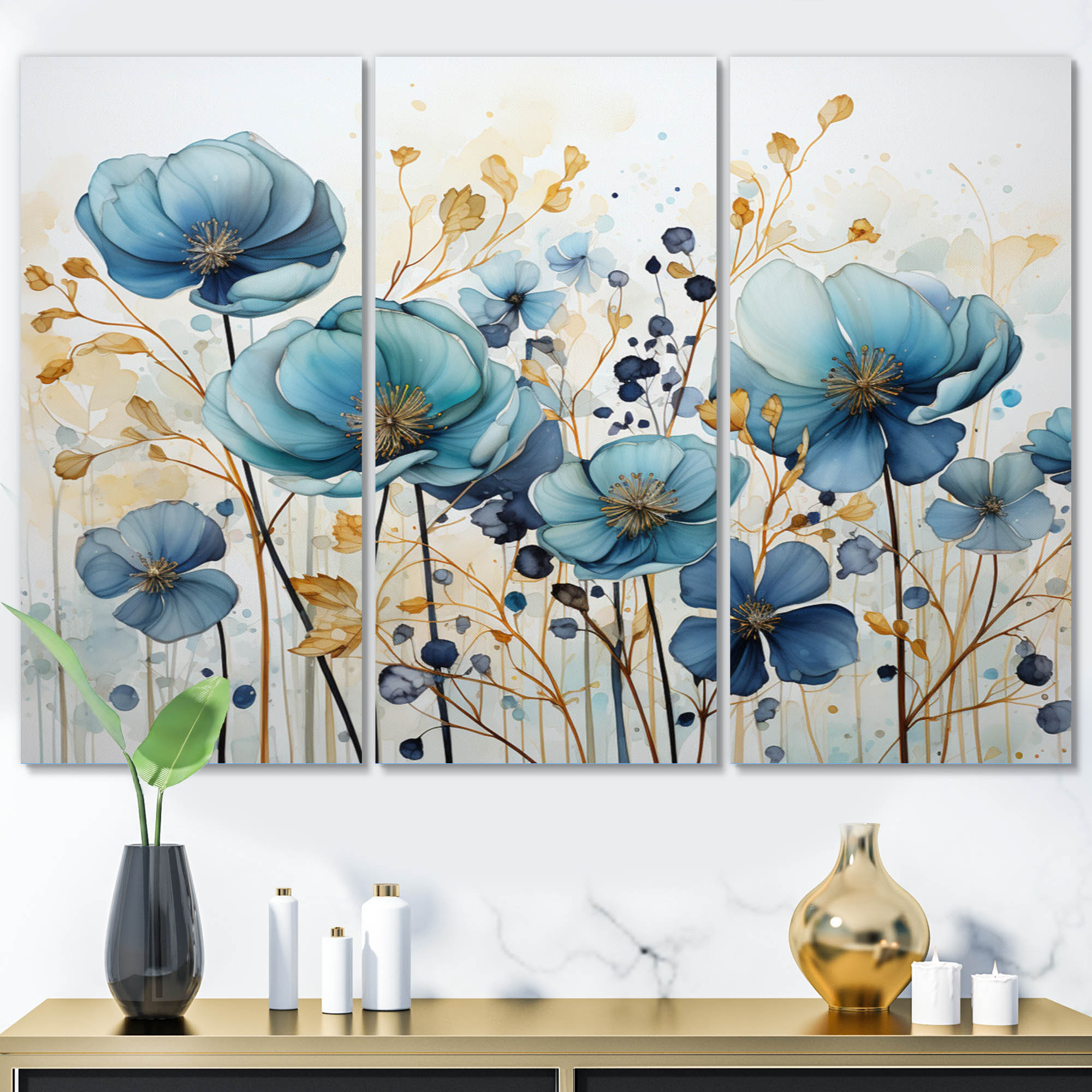 Winston Porter " Bluie Botanical Rhythms " 3 - Pieces | Wayfair