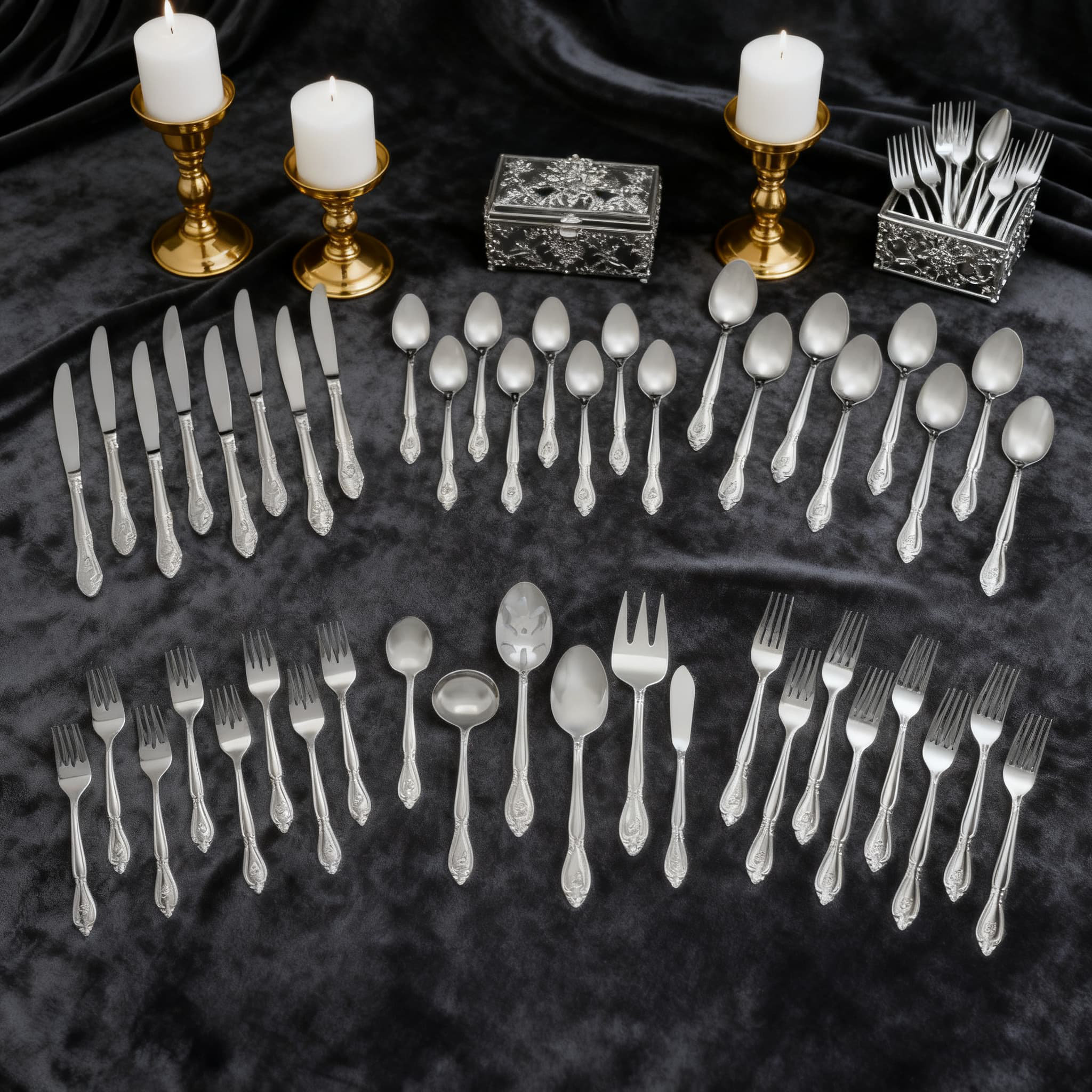 Darby Home Co 46-Piece Rose Monogram Flatware Set For 8 With Serving ...
