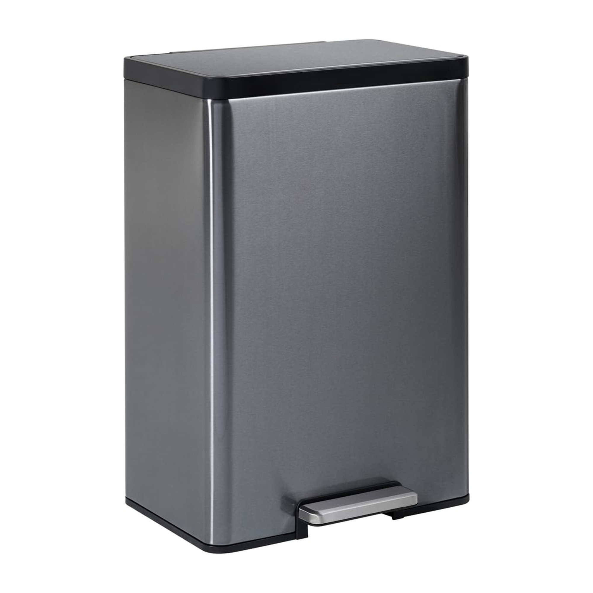 Artmeer Stainless Steel Step-On Trash Can, 12 Gallon, Charcoal ...