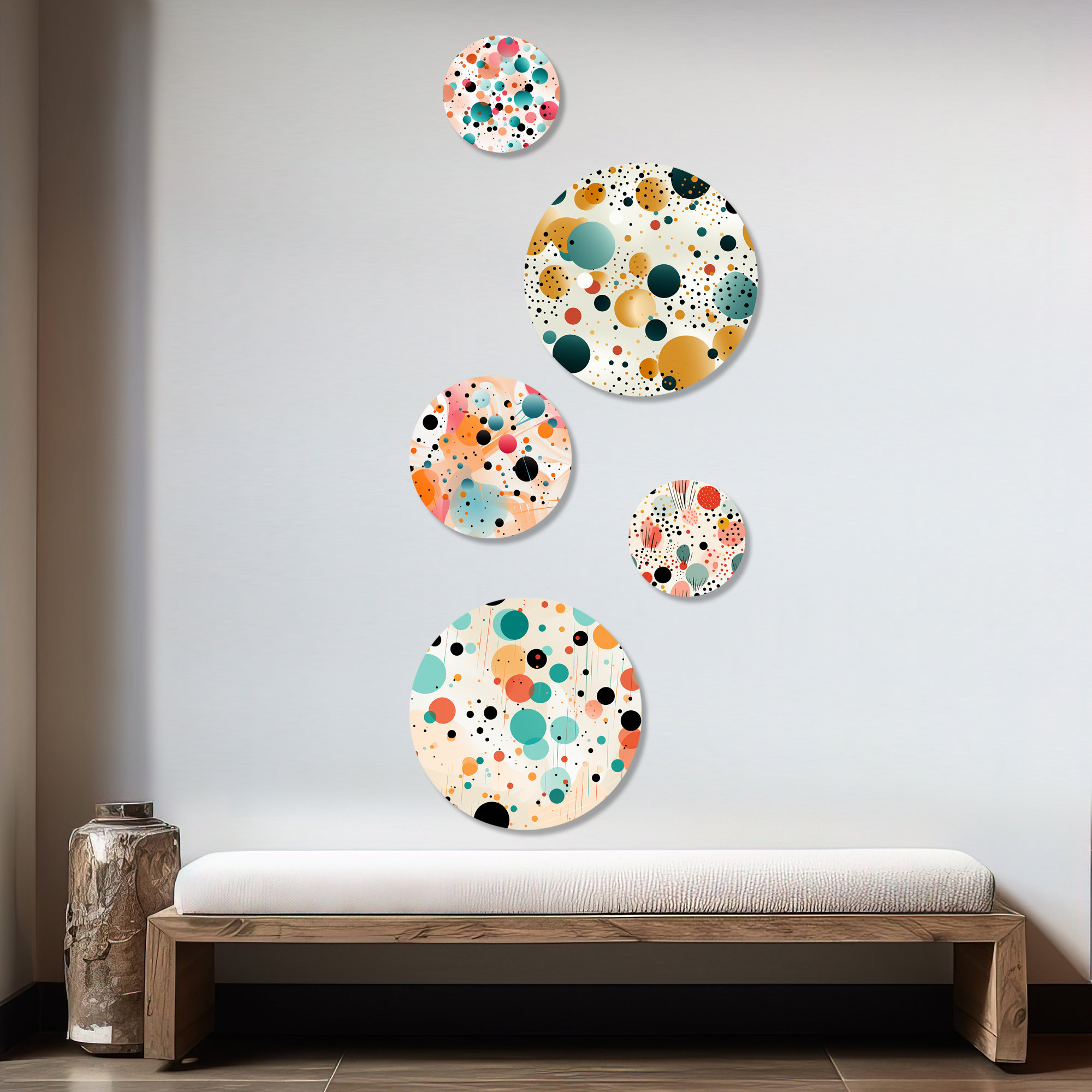 Design Art Modern Fusion Polka Dots Pattern - Polka Dots Modern Round ...