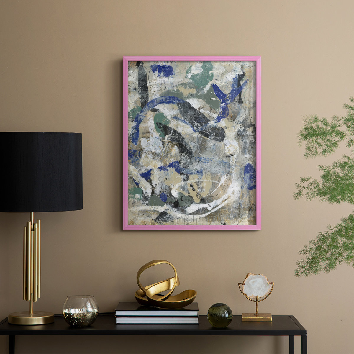Brayden Studio® Counter Stream II Framed Print - Solid Wood | Wayfair