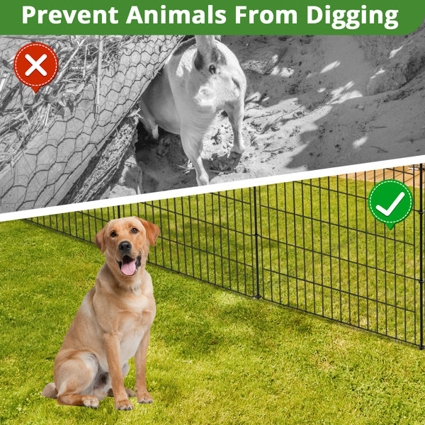 KingSo 10 Pack Garden Fence Animal Barrier Fencing, Rustproof Metal ...