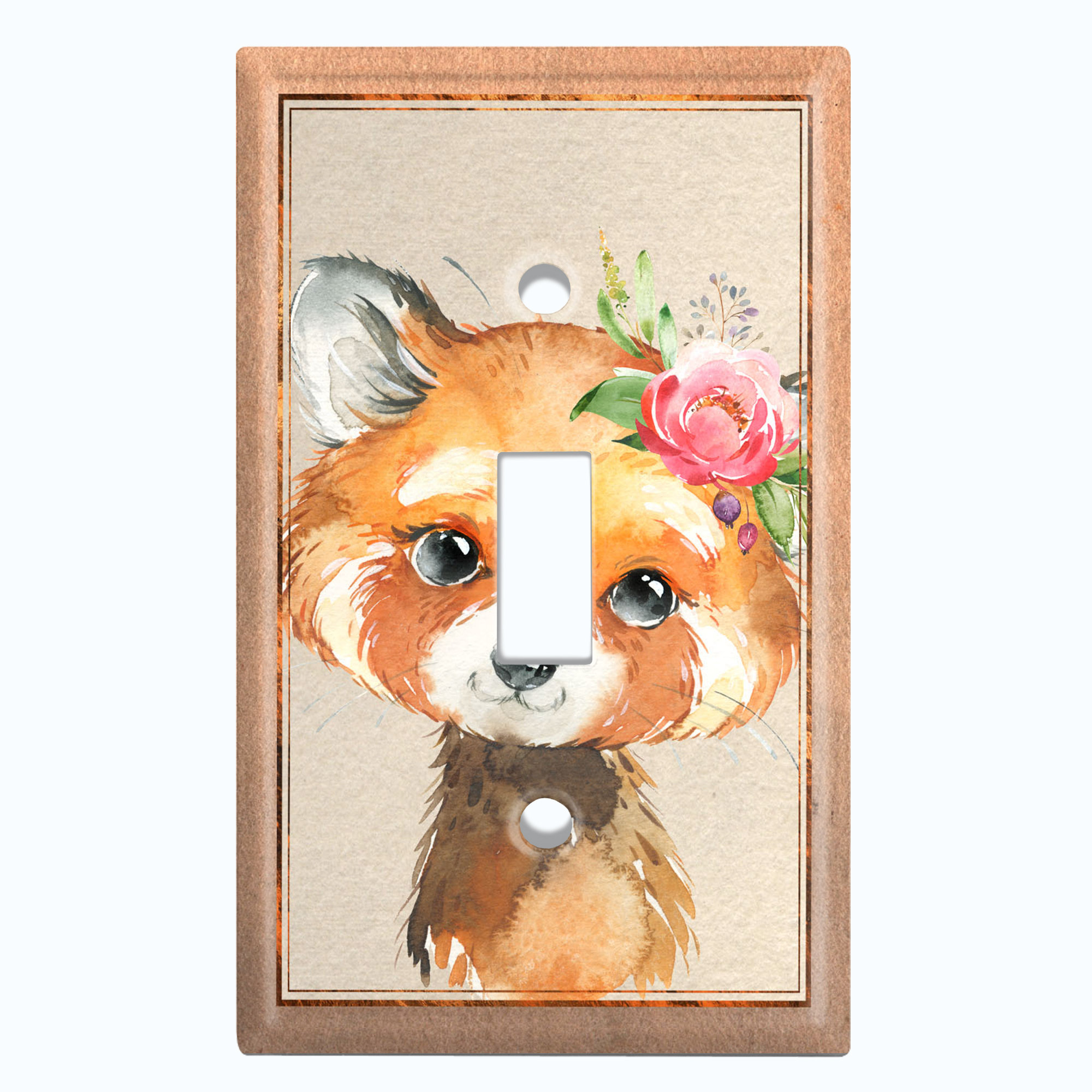 WorldAcc Metal Light Switch Plate Outlet Cover (Cute Animal Baby Fox ...