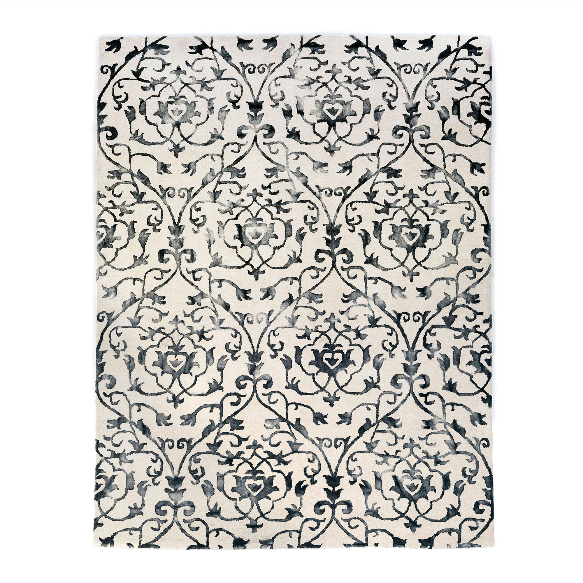 Park Hill Collection Rectangle Manor Damask Hand Tufted Cotton/Viscose ...
