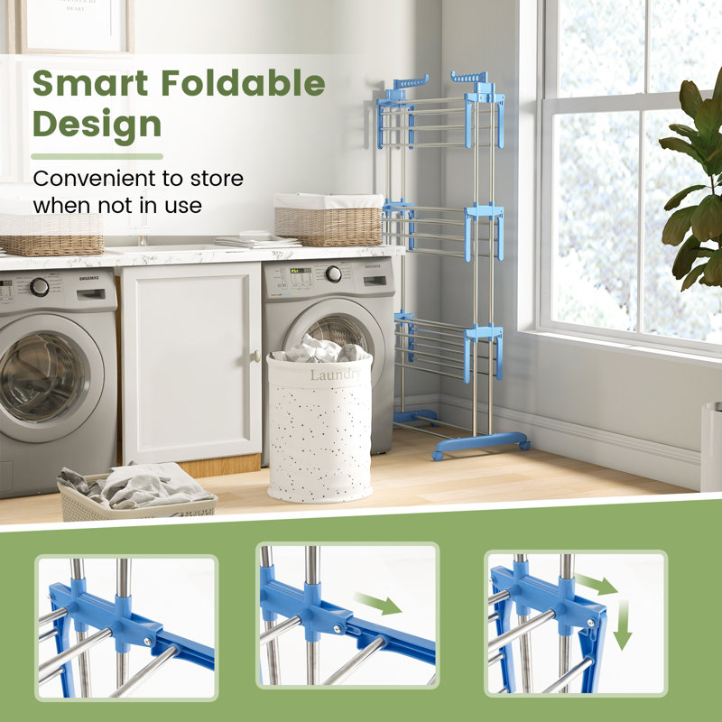 Rebrilliant Metal + Plastic Foldable Gullwing Drying Rack | Wayfair