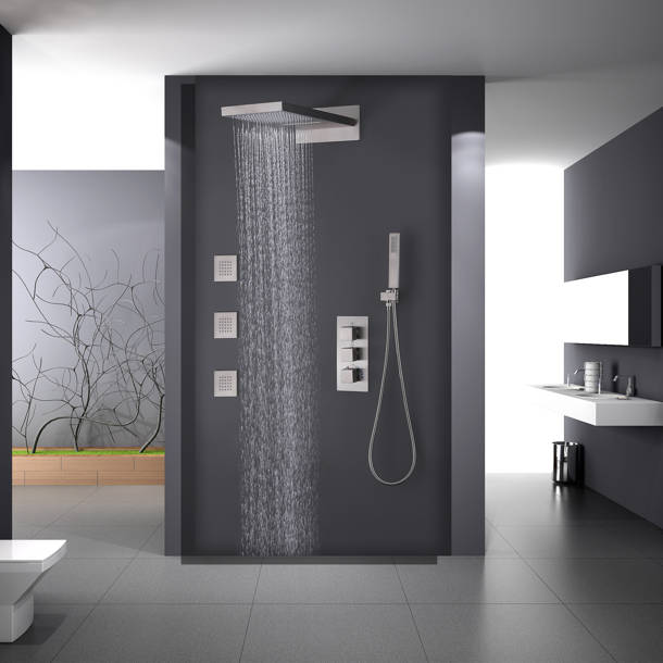Homein Luxury Complete Shower System with Rough-in Valve & Reviews ...