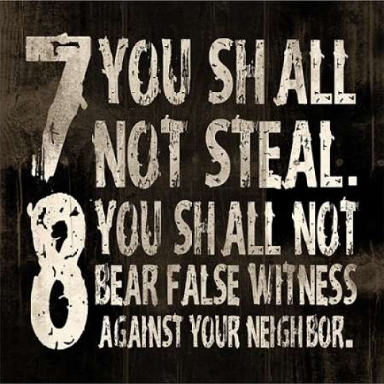 Trinx 10 Commandments Poster Print By Jace Gray (18 X 18) # JGSQ136A ...