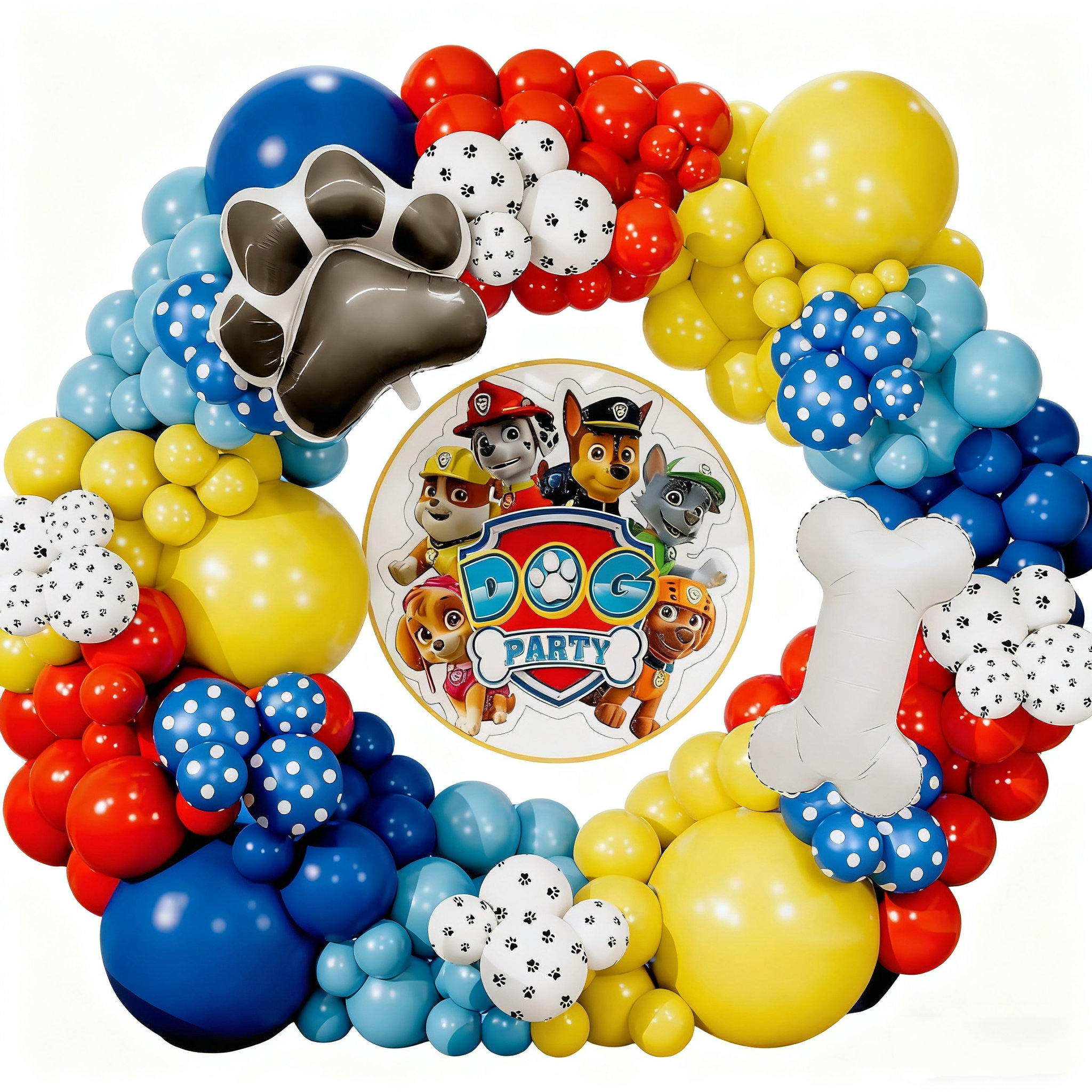 Jan Interiors ALL-IN-1 Paw Balloon Garland Arch Kit Bonus Dog Bone Paw ...