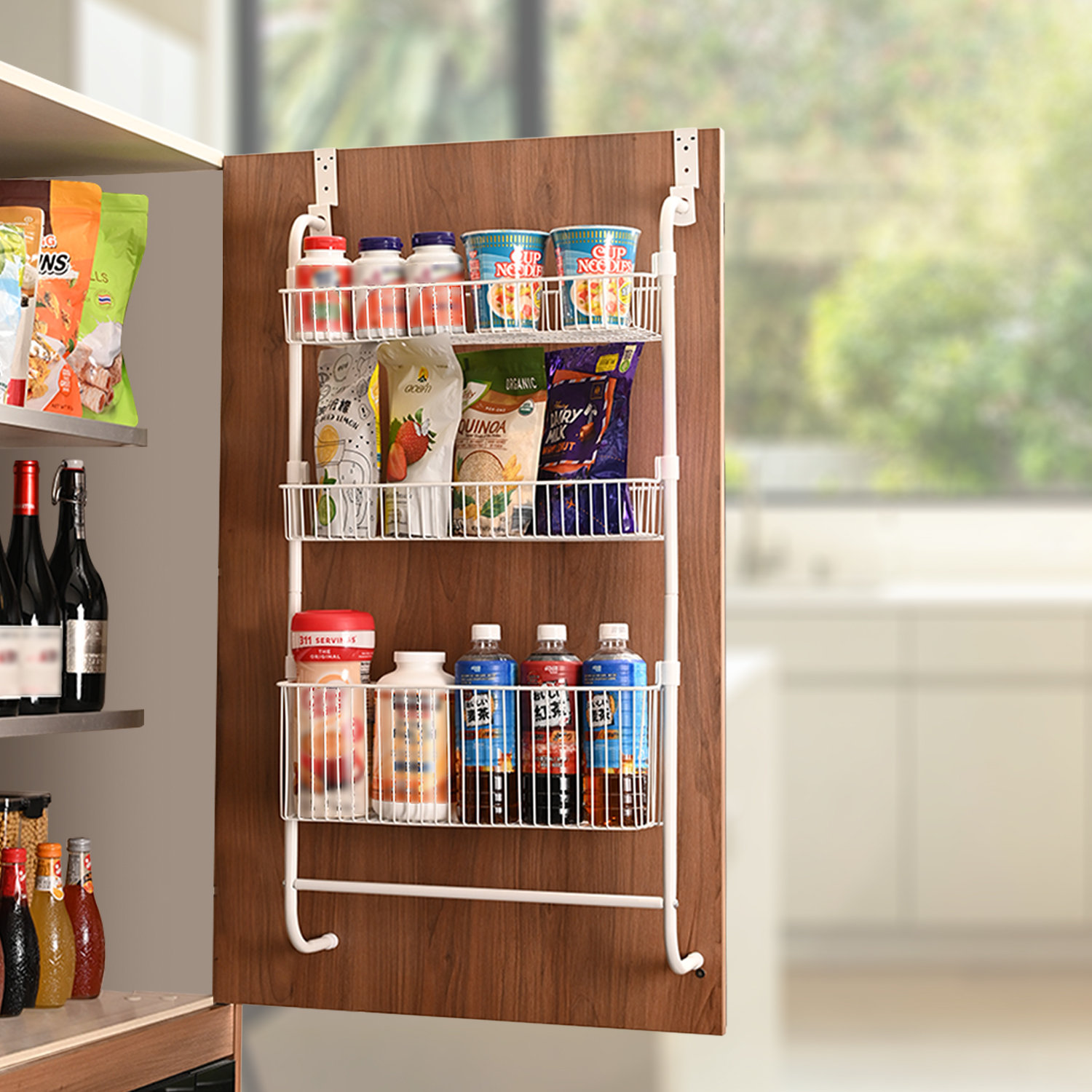 Rebrilliant Mikei Cabinet Door Hanging Organizer 3 Tier Metal Over The ...