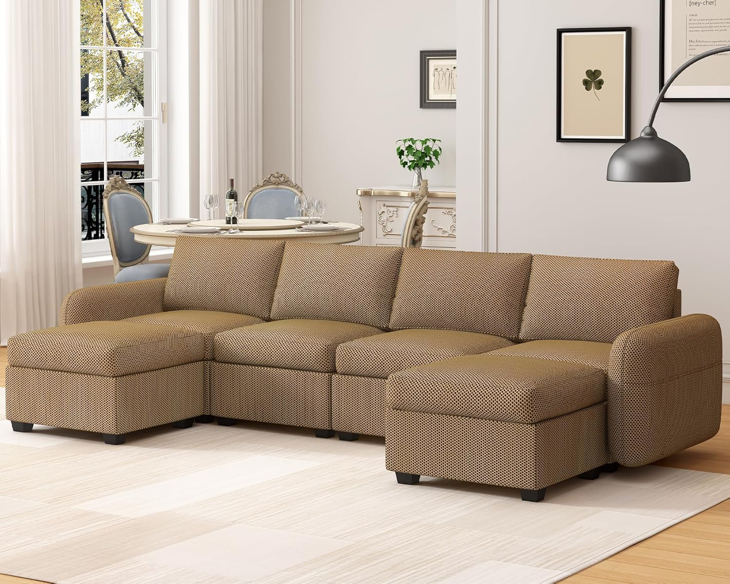 Latitude Run® 6 - Piece Modular Sectional Storage Sofa,3D Honeycomb ...