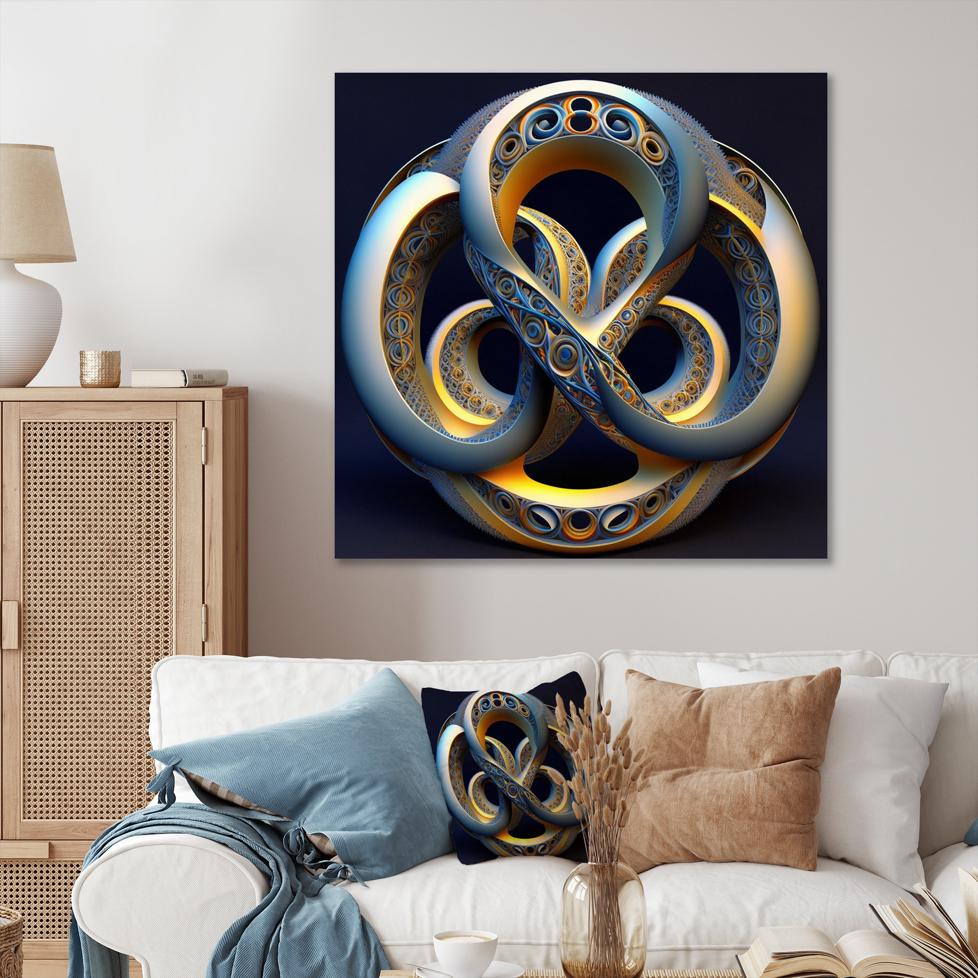 Ebern Designs Circular Infinitiy Lemniscate In Retro Colors On Canvas ...