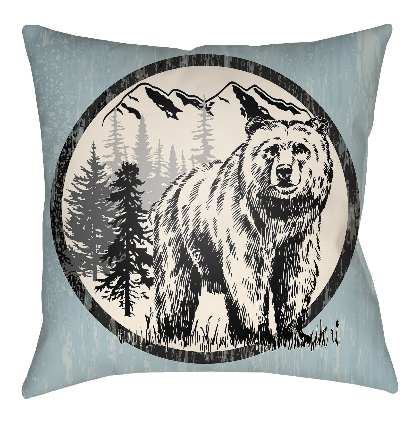 Livabliss Lodge Cabin Bear Bear Throw Pillow & Reviews | Wayfair