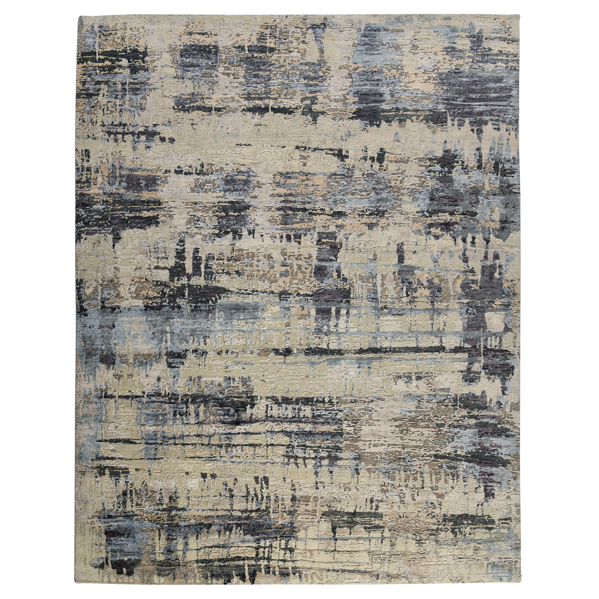 AMER Rugs Serena Abstract Hand-Knotted Wool/Viscose Area Rug in Gray ...