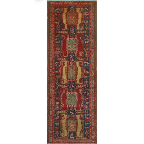 Isabelline Amiyiah One-of-a-Kind 3'5" X 9'8" New Age Runner Wool Area ...